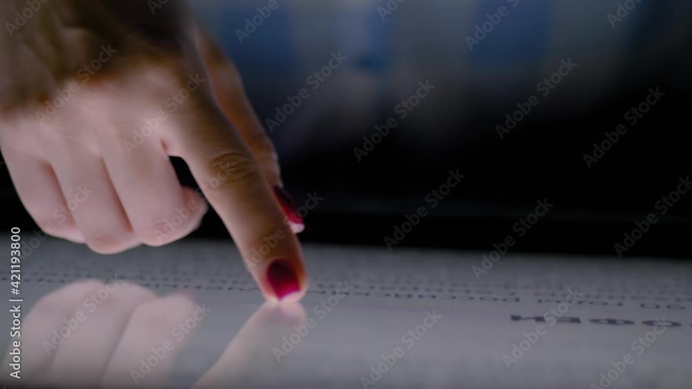 Education, entertainment, learning, technology concept - close up view ...