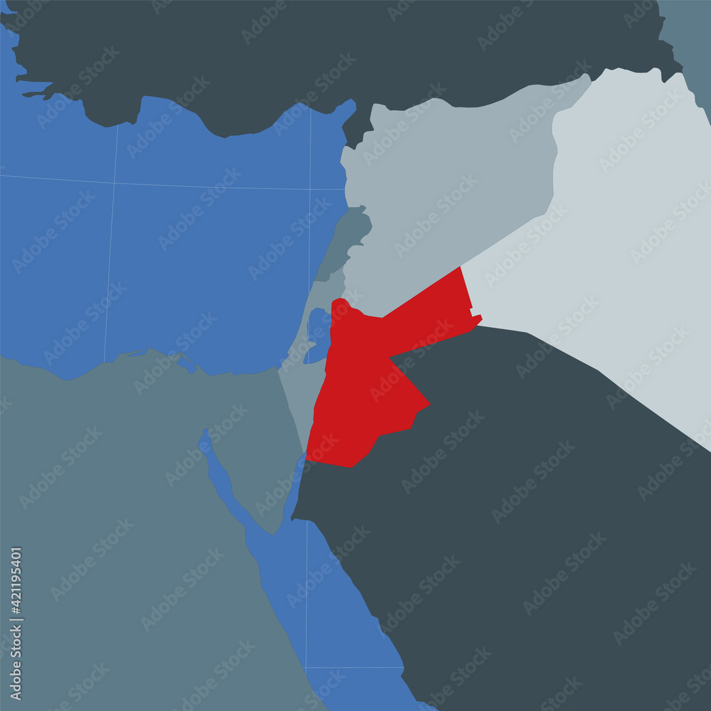 Shape of the Jordan in context of neighbour countries. Country ...