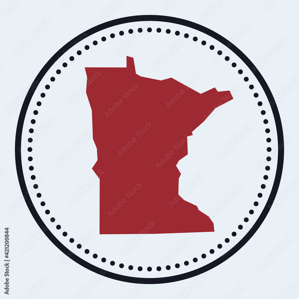 Minnesota round stamp. Round logo with us state map and title. Stylish ...