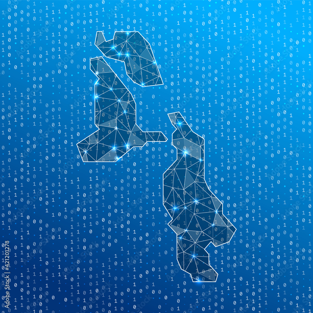 Network map of Pig Beach. Island digital connections map. Technology ...