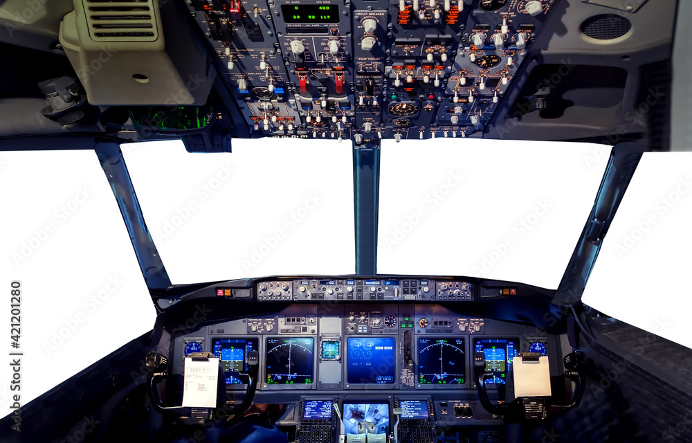 Pilot Flight Deck aircraft simulator hud Stock Photo | Adobe Stock