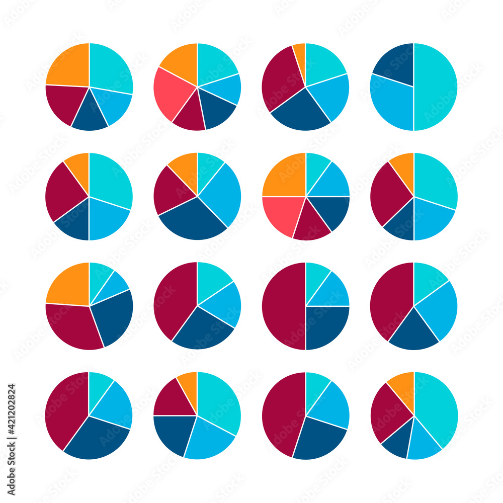 Infographic pie graph set. Vector illustration. Colorful diagram ...