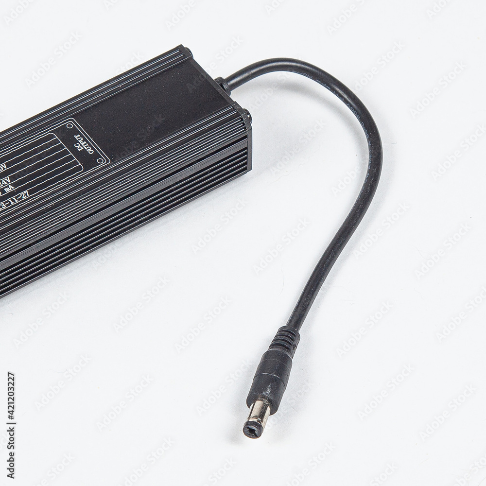 LED driver power supply ac adapter in black housing with barrel ...