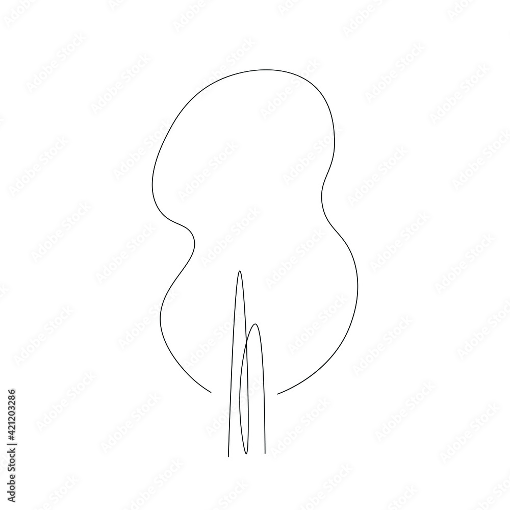 Tree one line drawing, vector illustration Stock Vector | Adobe Stock