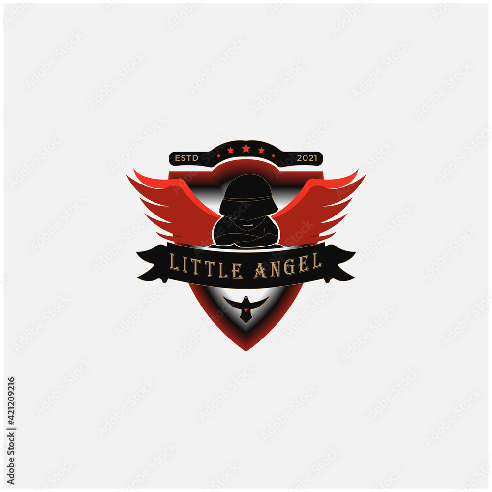 Little angel logo design, illustration Stock Vector | Adobe Stock