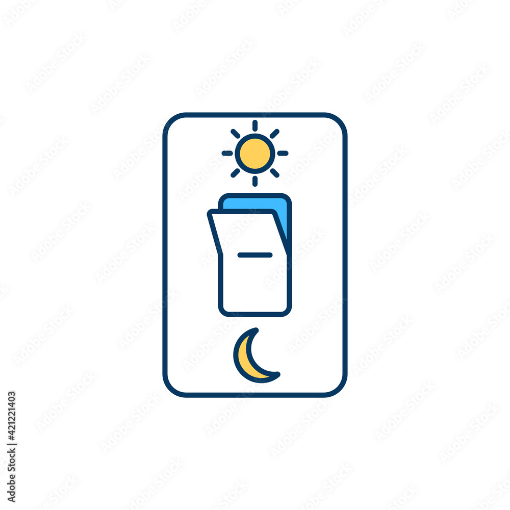 Worsening depression feelings at night RGB color icon. Mood disorder ...