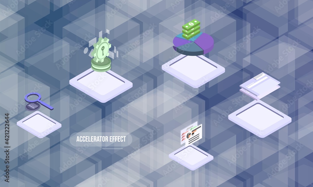 Accelerator effect concept on abstract design Stock Illustration ...