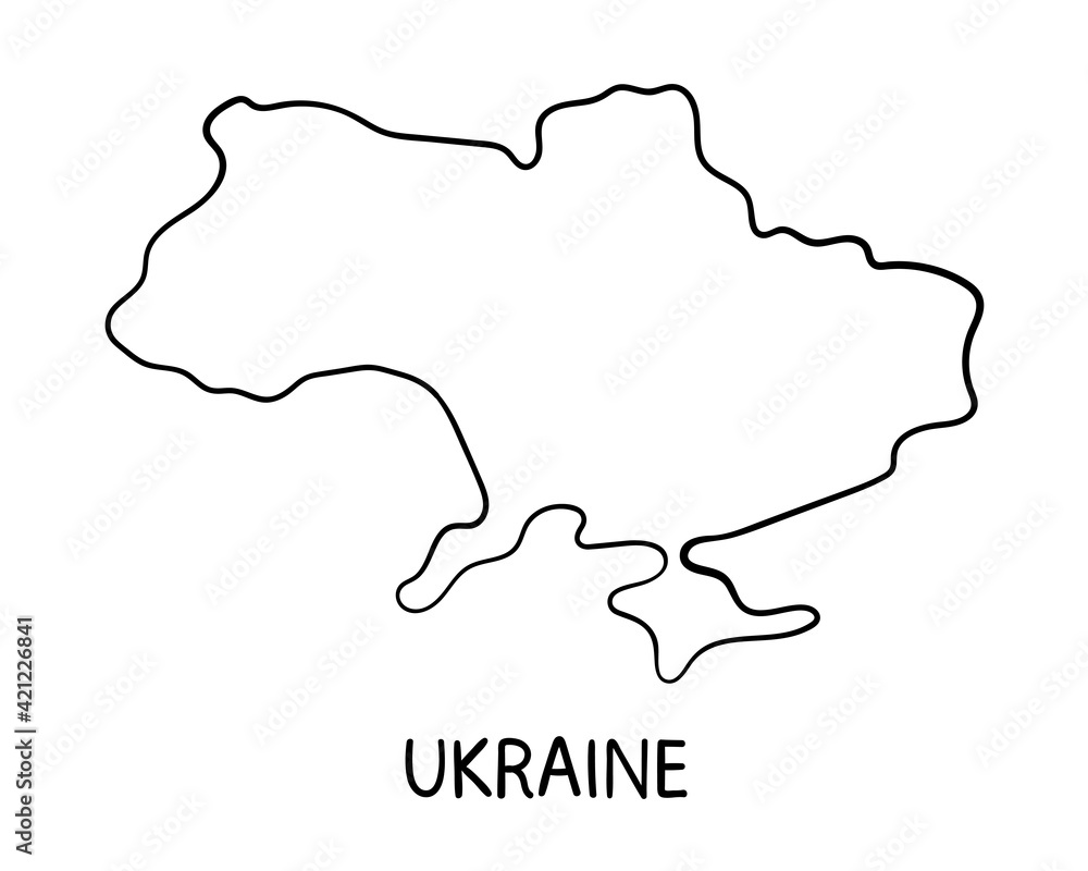 Hand drawn Ukraine map illustration Stock Illustration | Adobe Stock