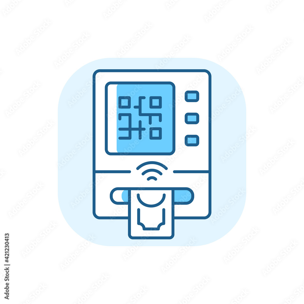 Vetor de Cardless atm blue RGB color icon. Cardless withdrawals give ... Vetor de Cardless atm blue RGB color icon. Cardless withdrawals give ...