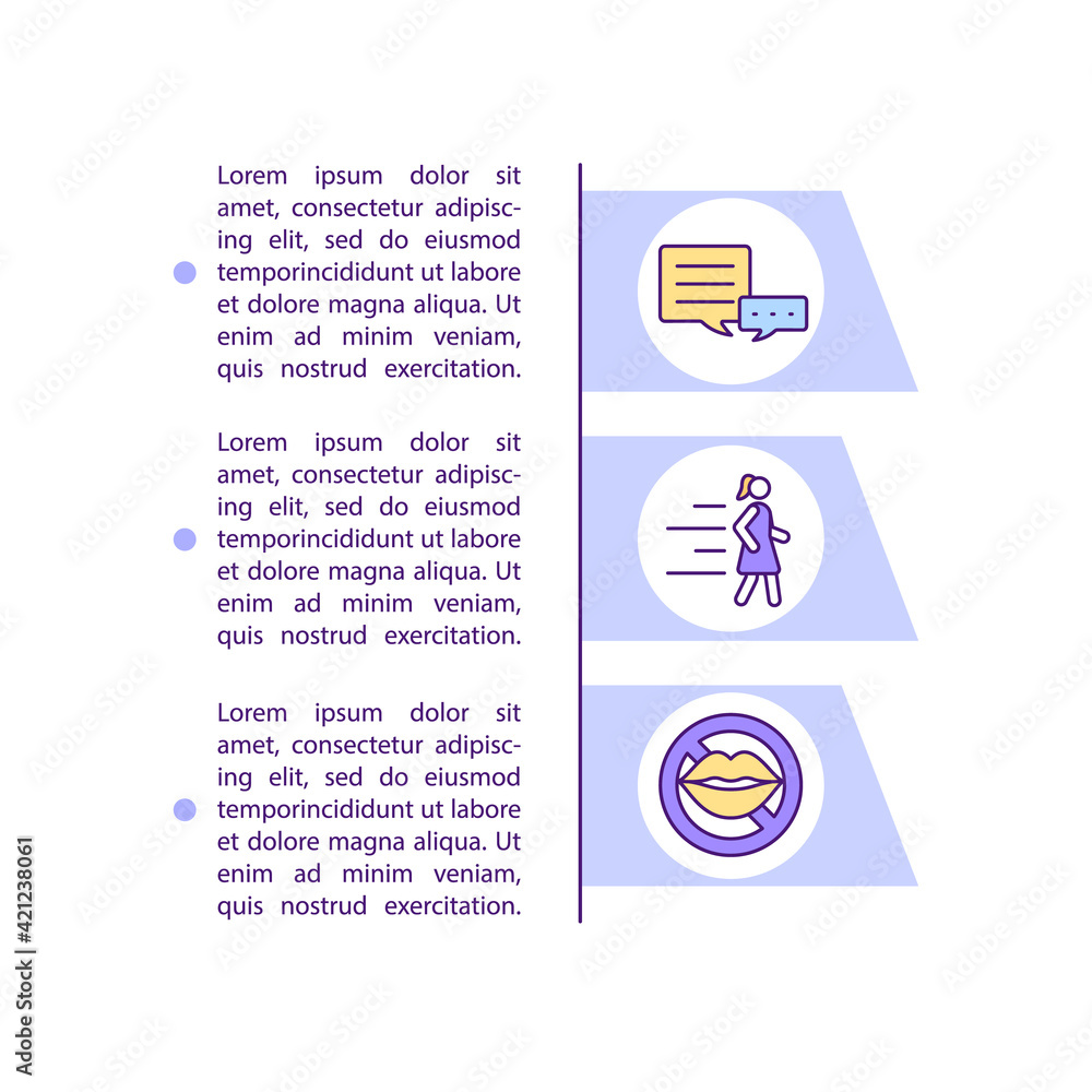 Ghosting signs concept line icons with text. PPT page vector template ...
