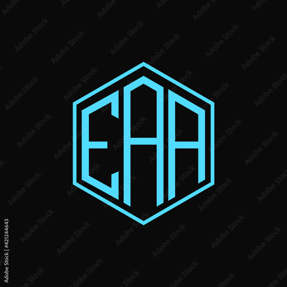 EAA polygon letter icon design on BLACK background.Creative letter EAA ...