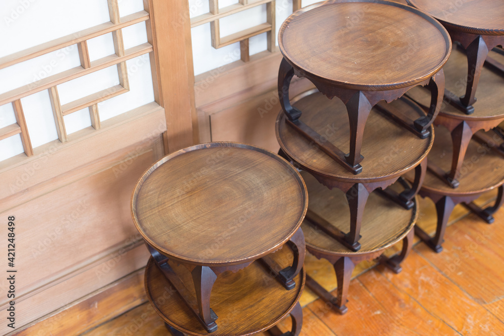 Korean traditional small portable dining table with cabrioles. Stock ...