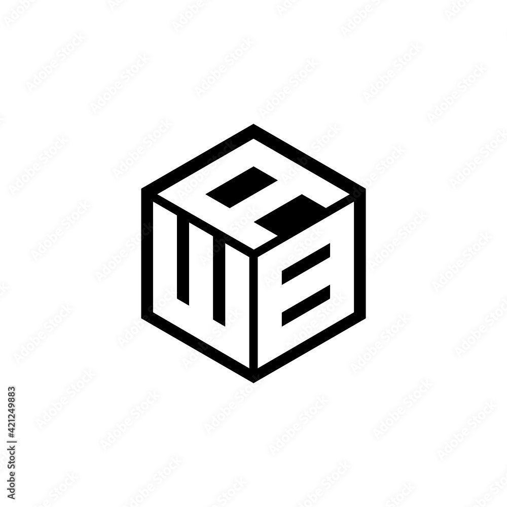 WBA letter logo design with white background in illustrator, cube logo ...