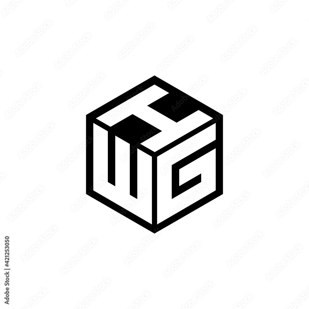 WGI letter logo design with white background in illustrator, cube logo ...