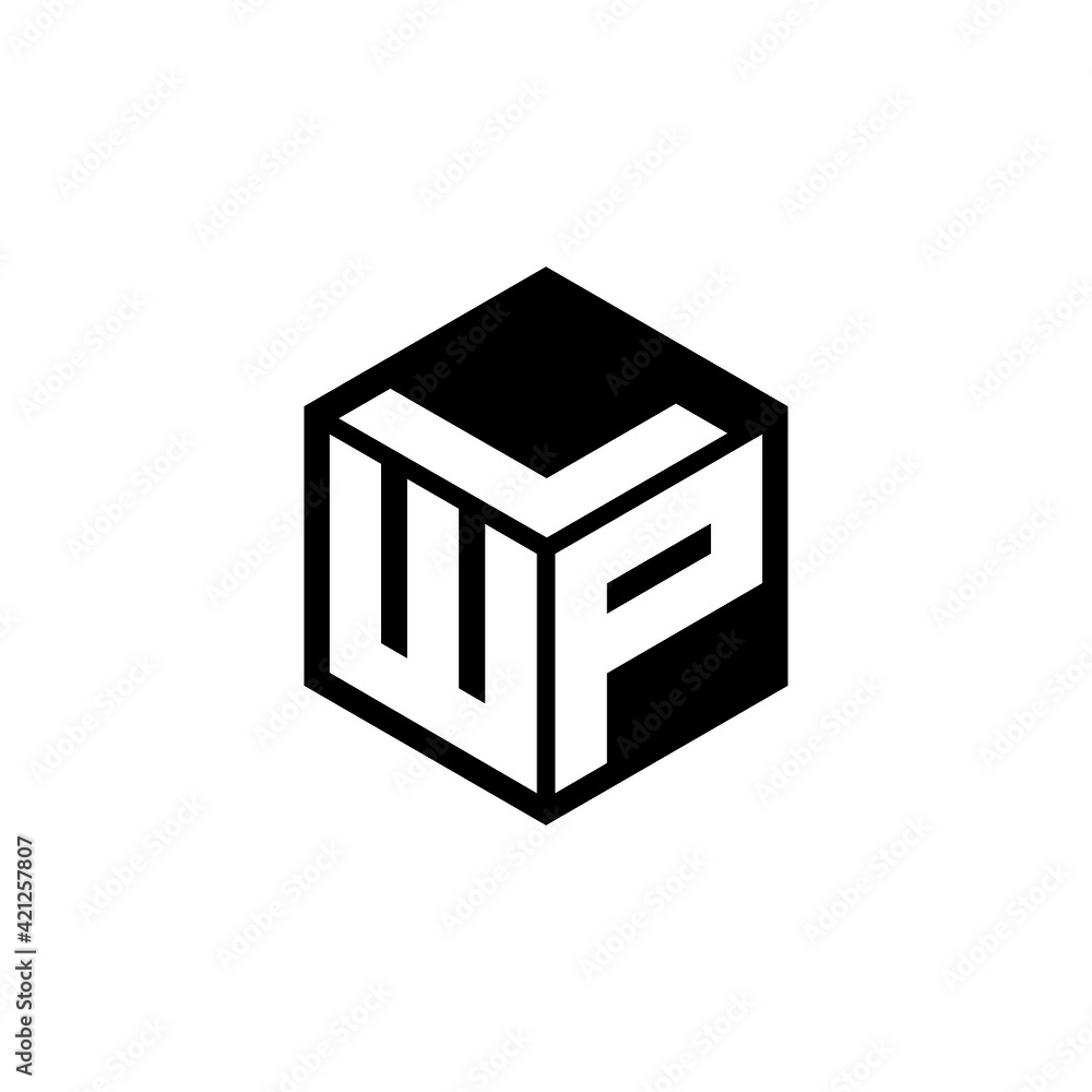 WPL letter logo design with white background in illustrator, cube logo ...