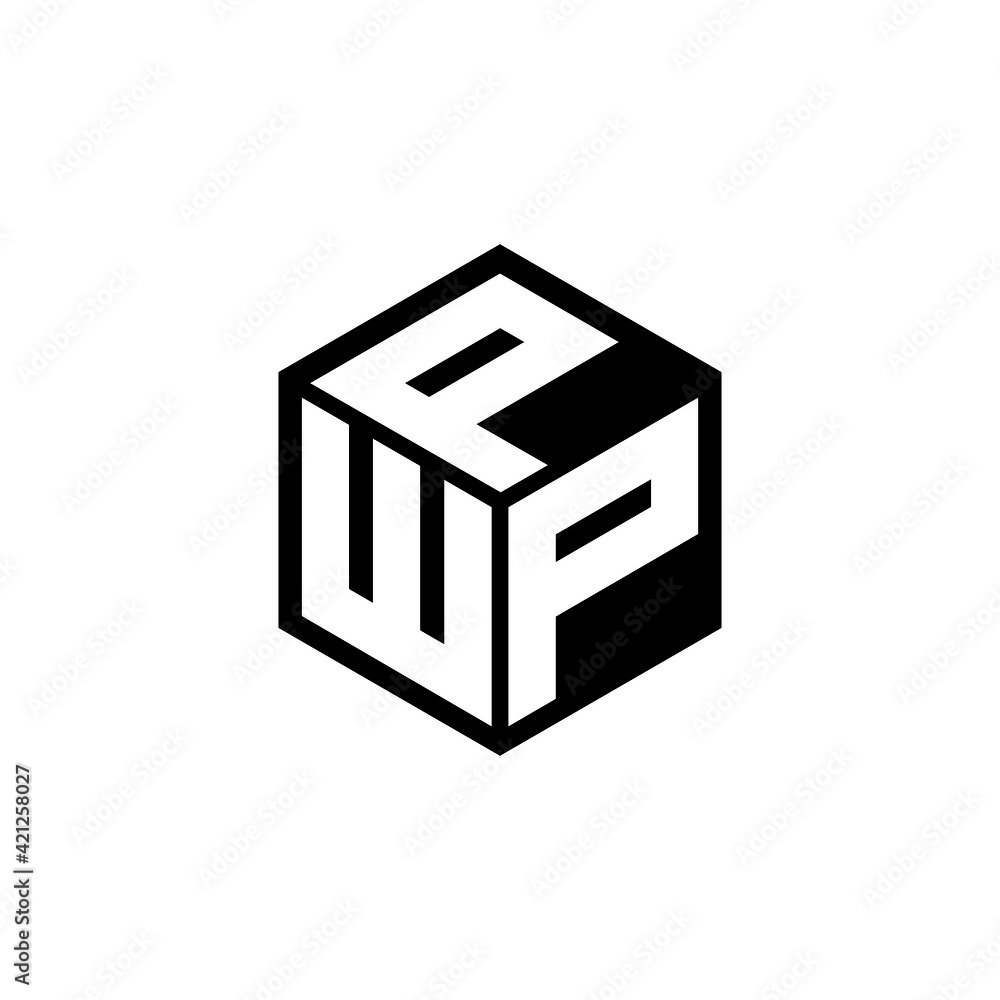 WPP letter logo design with white background in illustrator, cube logo ...