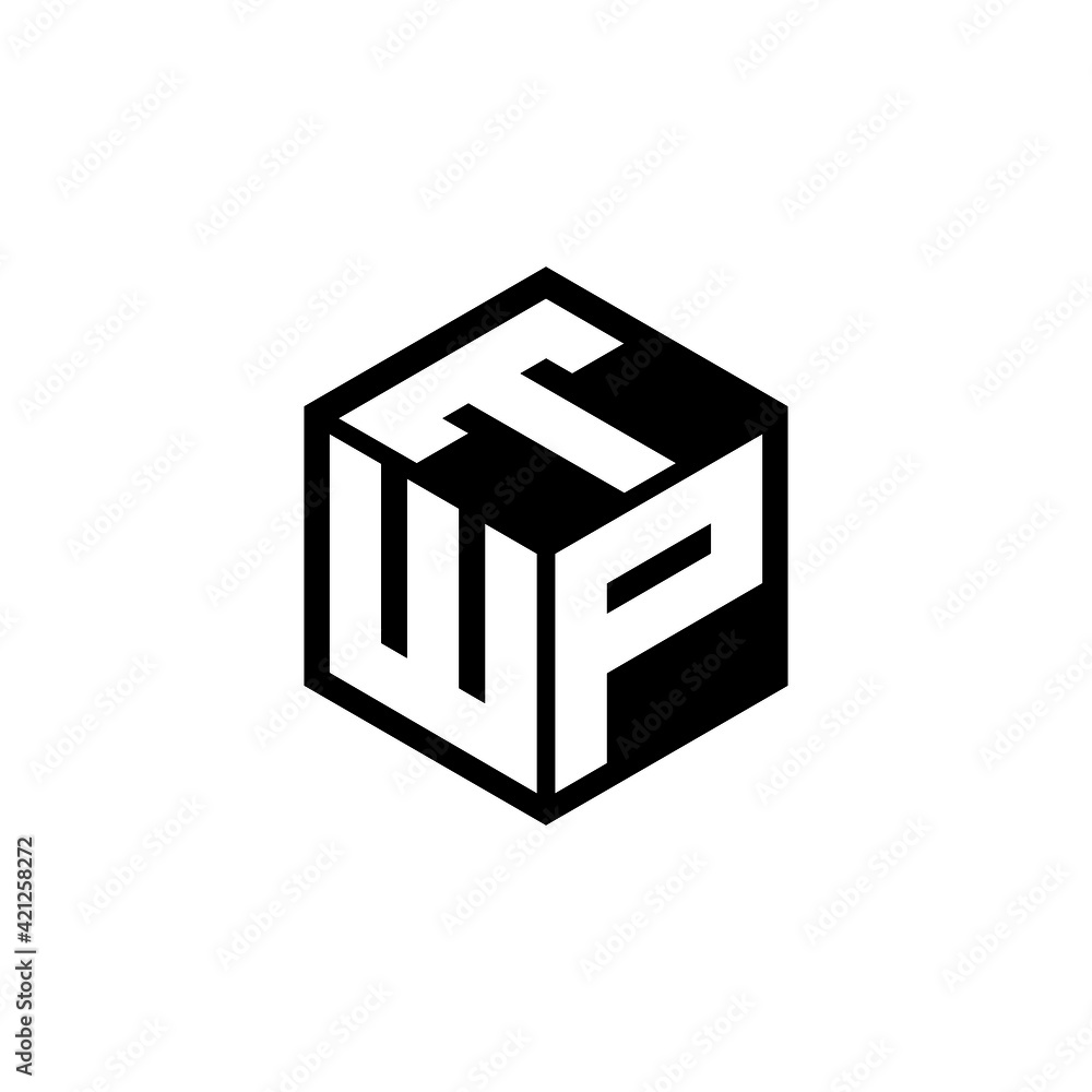 WPT letter logo design with white background in illustrator, cube logo ...