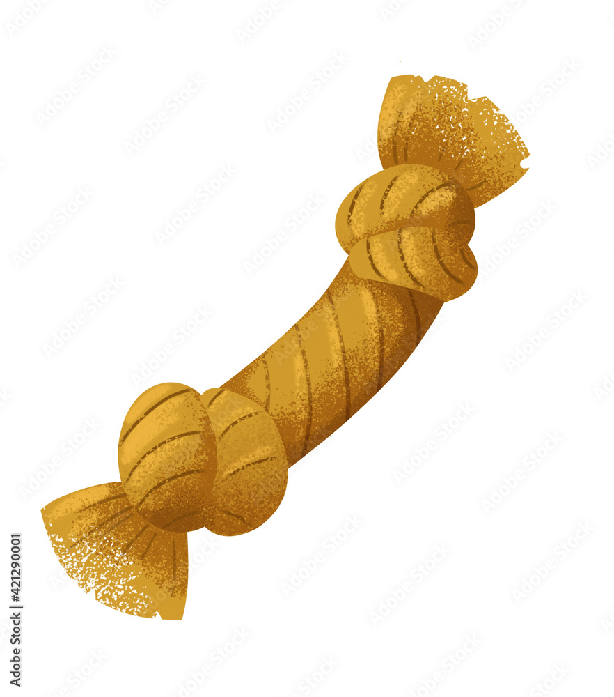 Clipart toy rope for a dog. Pet care. Cute illustration in cartoon ...