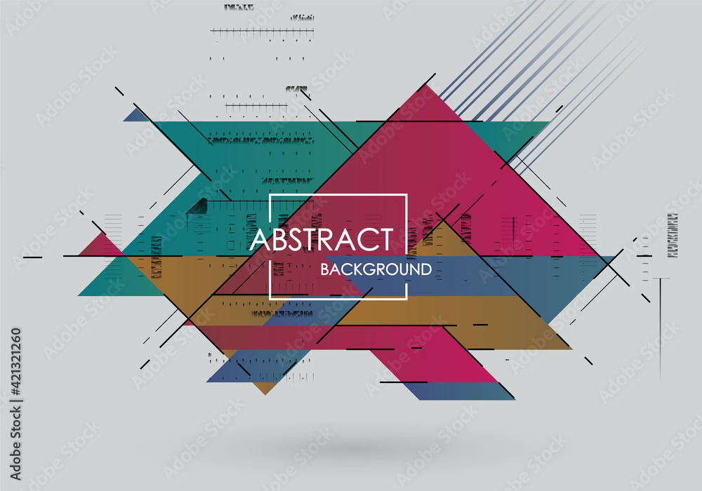 Abstract geometric background, combination of different geometric ...
