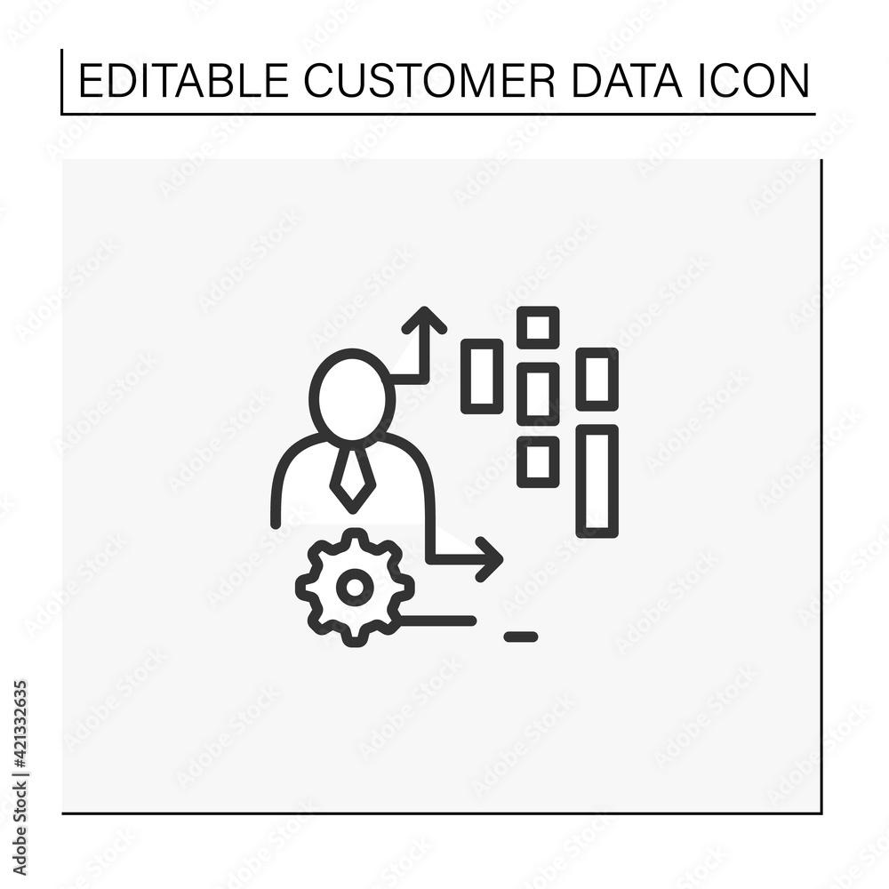 Behavioral date line icon.Observation insights into the behavior of ...