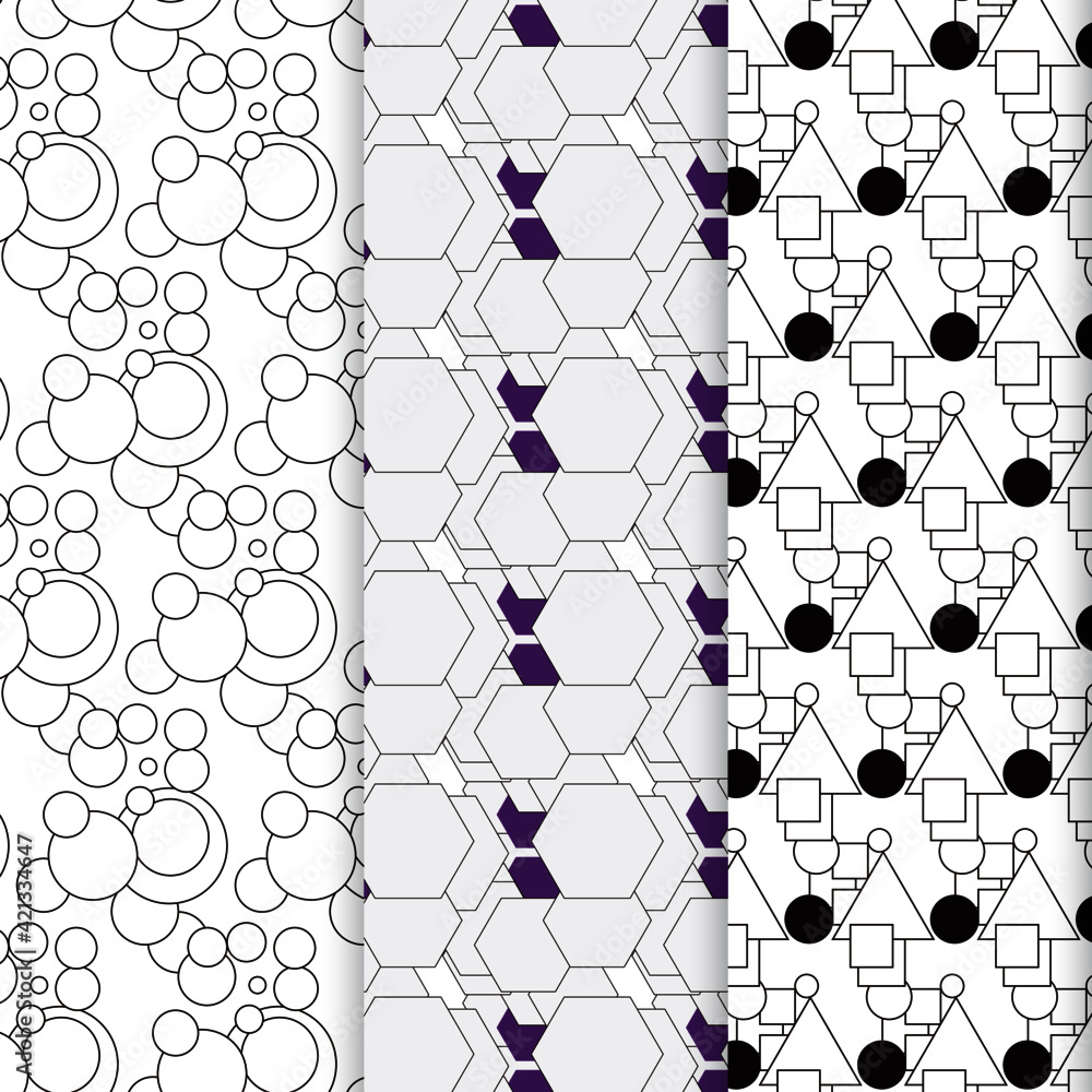 Patrones con figuras geométricas Stock Vector | Adobe Stock