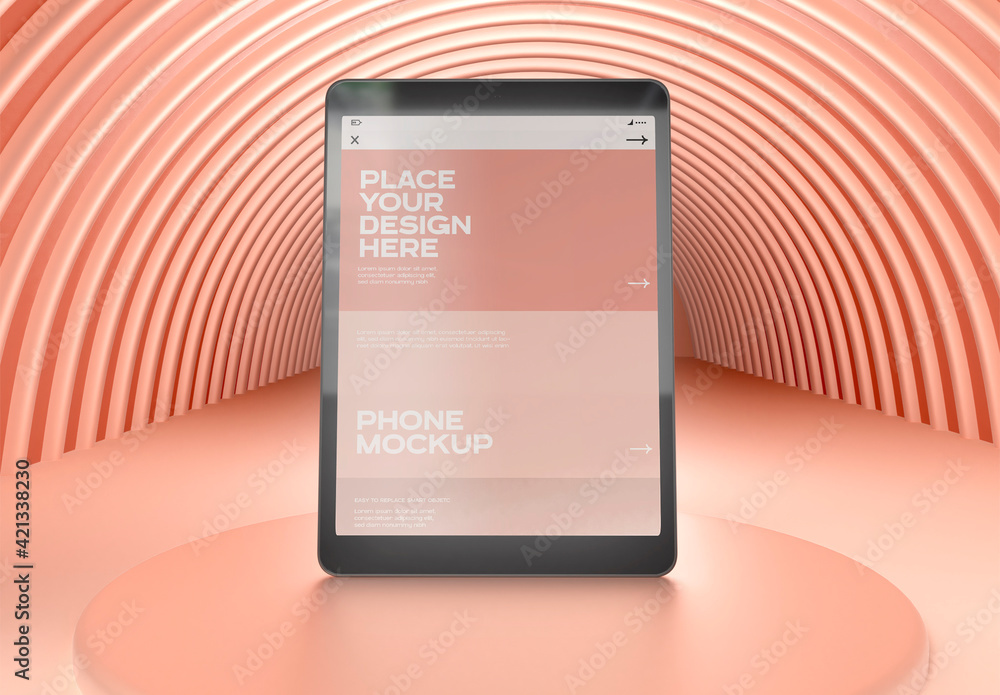 Front View of Tablet Mockup Stock Template | Adobe Stock