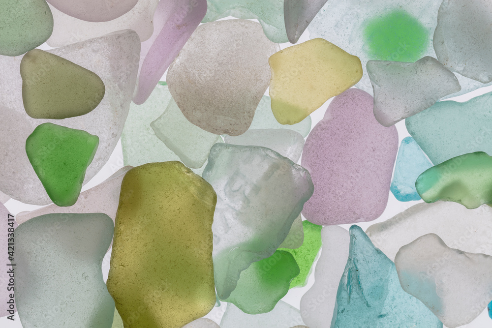 USA, Washington State, Seabeck. Beach glass close-up. Stock Photo ...