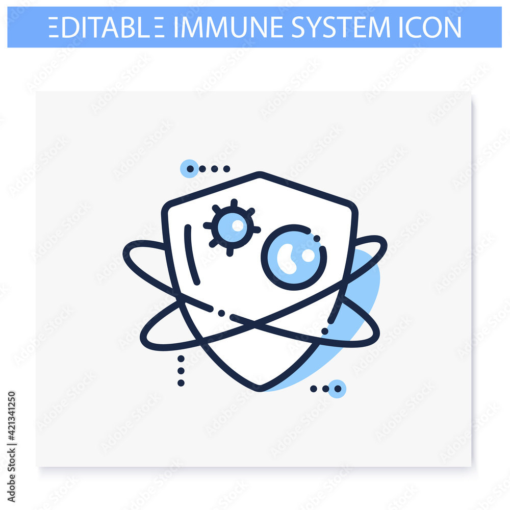White blood cells line icon. Leukocytes. Immune system concept ...