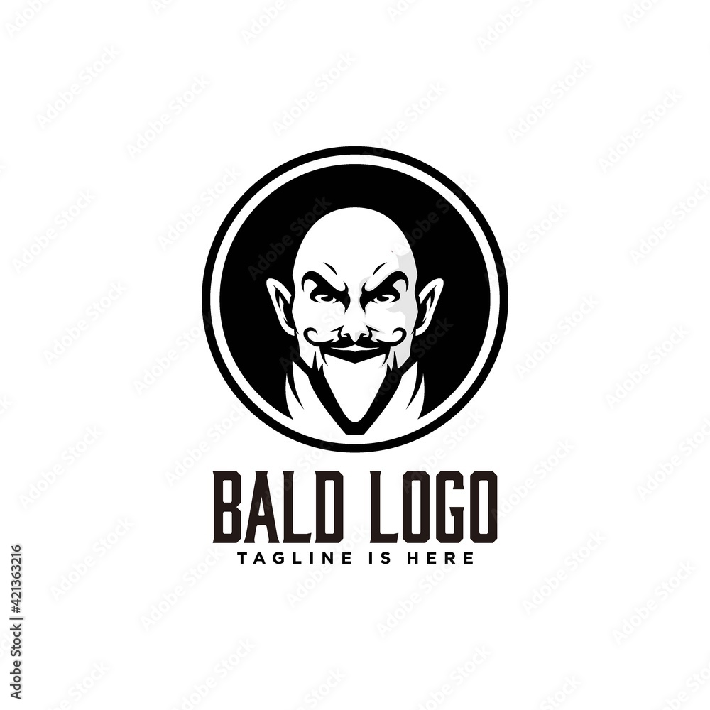 bald logo design modern templates Stock Vector | Adobe Stock