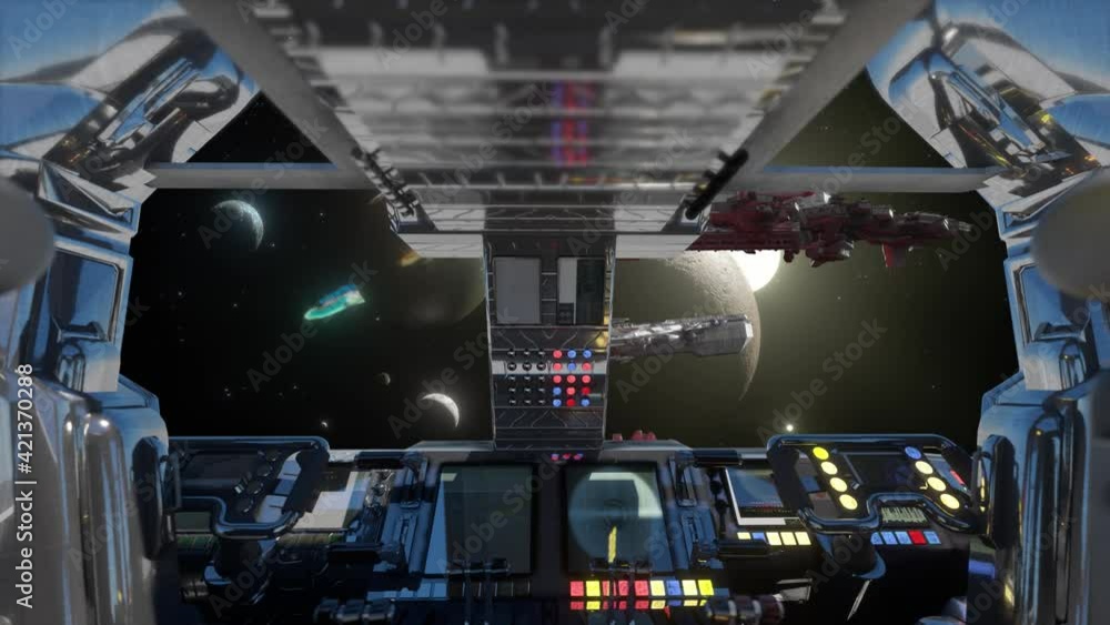 Spaceship Cockpit in a Pilot Point of view render 3d Stock ビデオ | Adobe ...