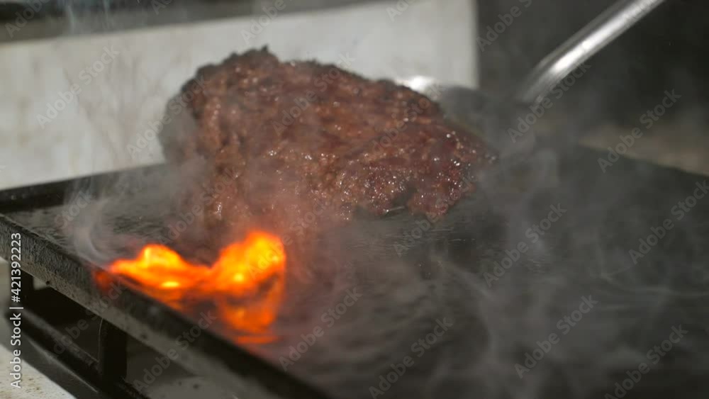 Vídeo do Stock: This side view, slow motion video shows a delicious ...