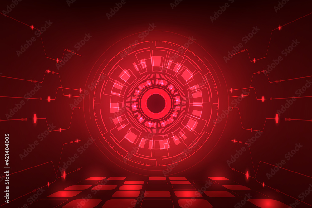Vector digital hight technology adstract red light background. Stock ...