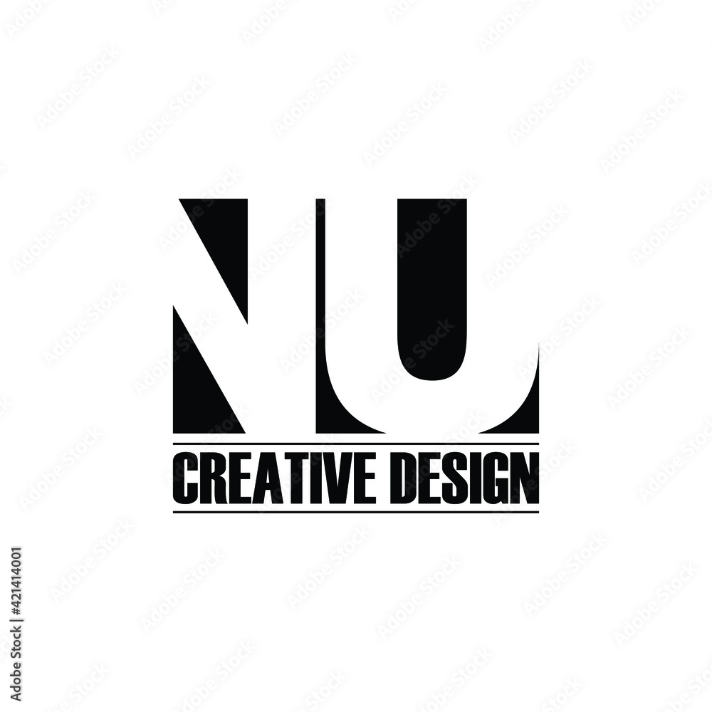 Letter NU simple logo design vector Stock Vector | Adobe Stock