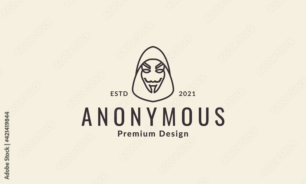 lines anonymous head logo vector symbol icon design illustration Stock ...