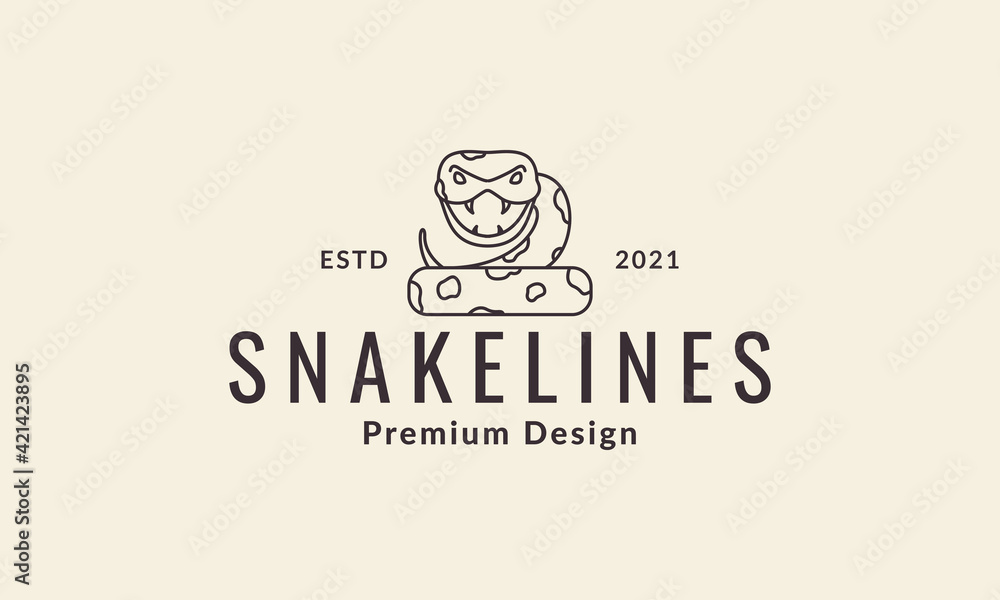 animal cartoon lines snake Python logo vector symbol icon design ...