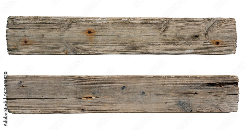 old wooden sign board background. plank wood isolated for design art work or add text message ...
