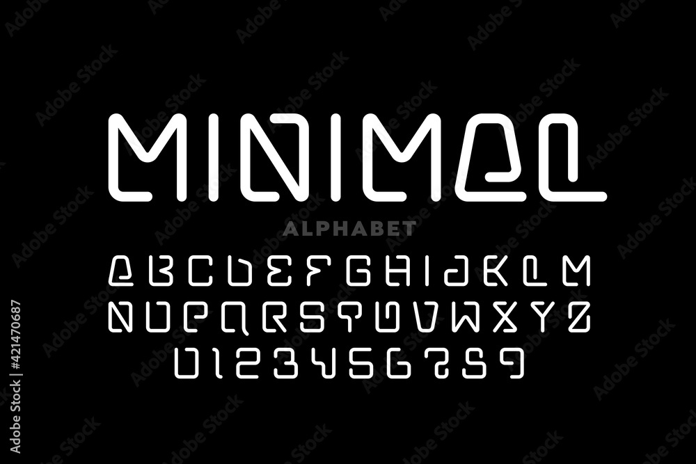 Minimal style font design, alphabet letters and numbers Stock Vector ...