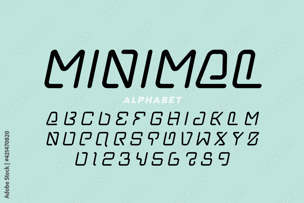 Minimal style font design, alphabet letters and numbers Stock Vector ...