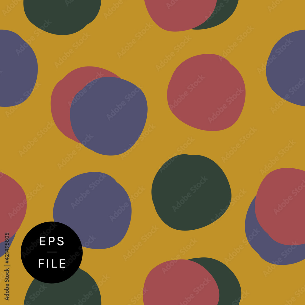Stylish hand drawn polka dots polka dot golden seamless vector pattern ...