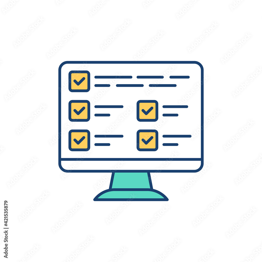 Software for scheduling RGB color icon. Events, tasks planning. Doing ...
