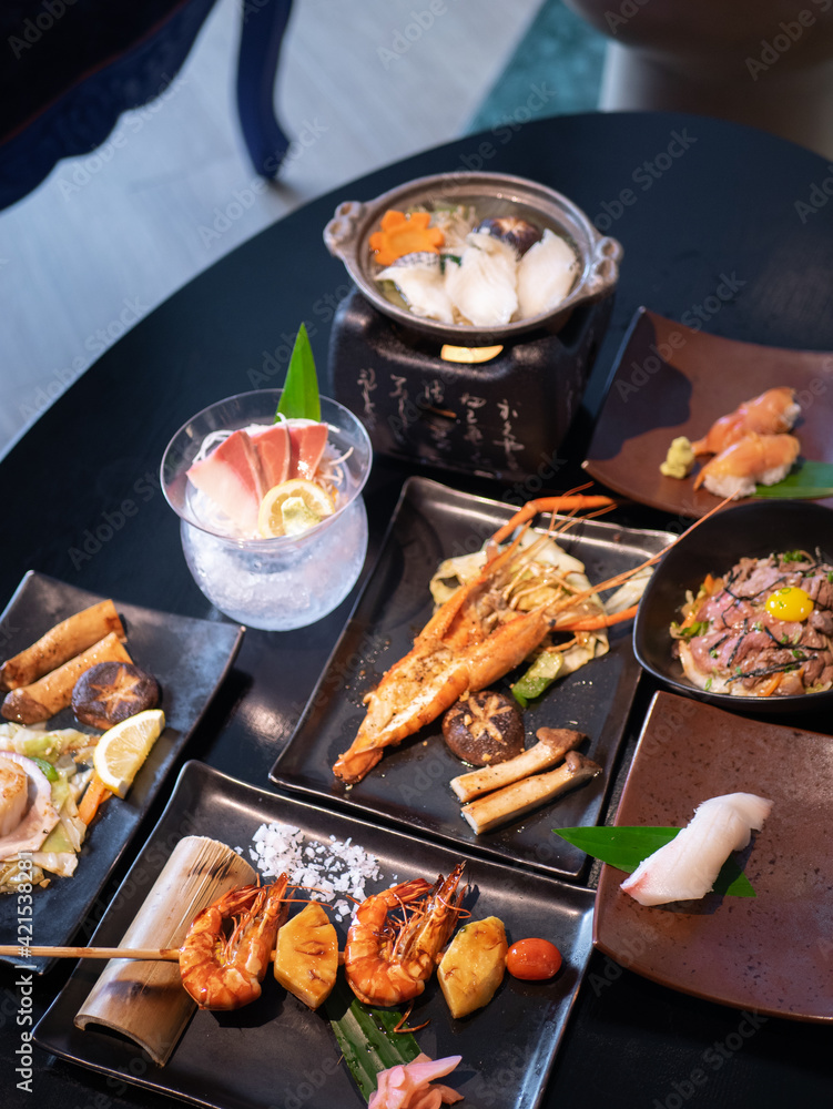 Japanese Menu - Variety of Japanese food - Fish hotpot, Grilled River ...