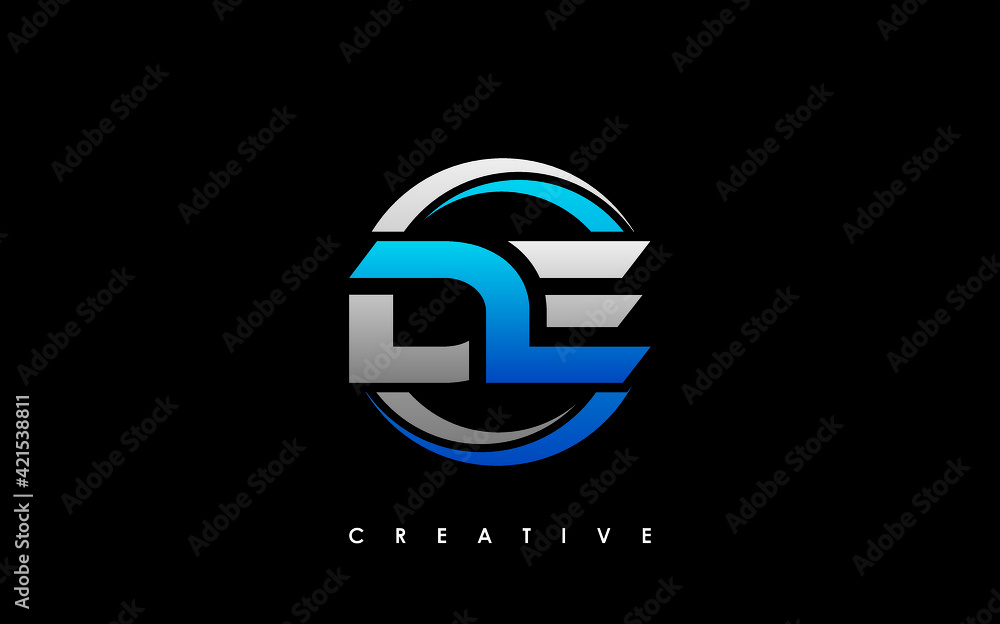 DE Letter Initial Logo Design Template Vector Illustration Stock Vector ...