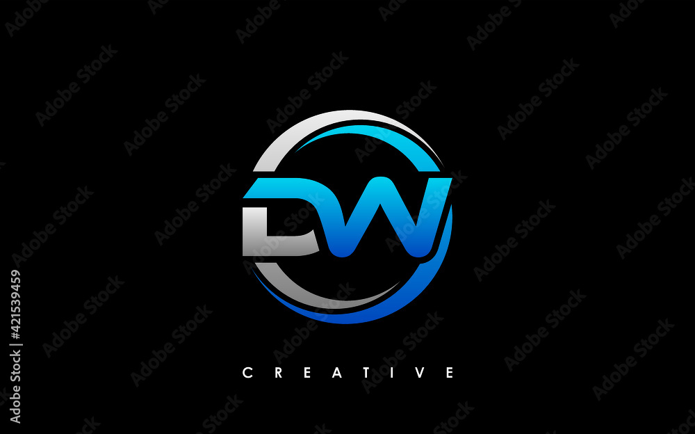 DW Letter Initial Logo Design Template Vector Illustration Stock Vector ...