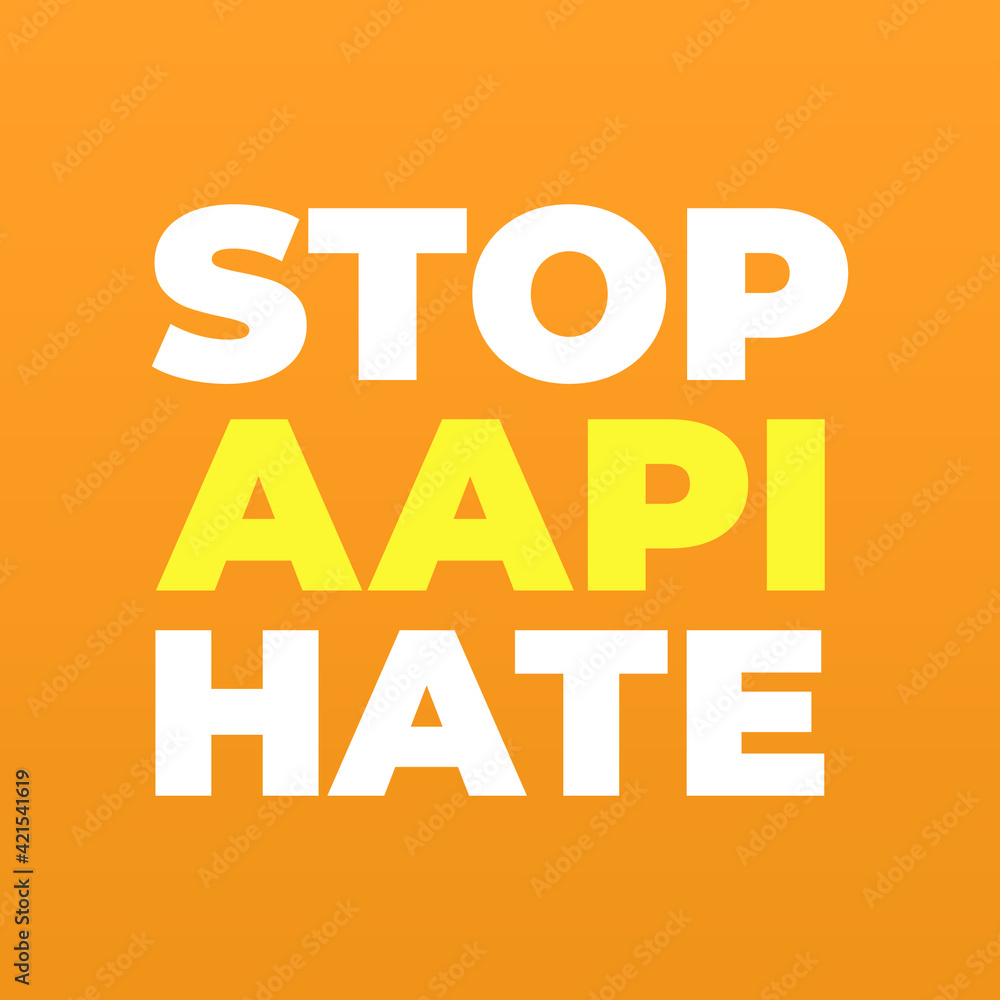Stop AAPI hate Asian American Pacific islanders modern creative banner ...