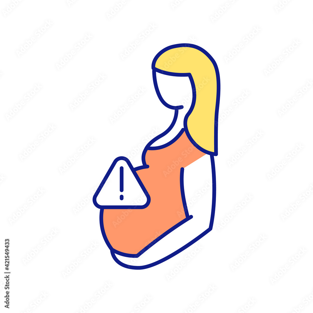 Stockvector Birth defects RGB color icon. Health problems during ...