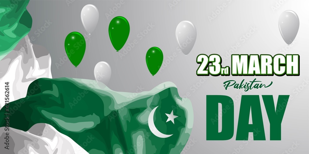 Vector illustration concept of Pakistan National day greeting, 23 March ...