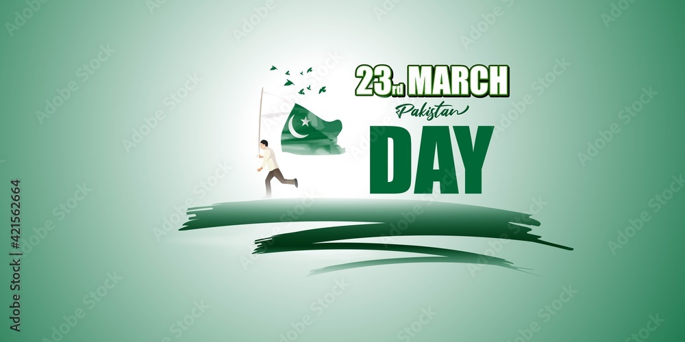 Vector illustration concept of Pakistan National day greeting, 23 March ...