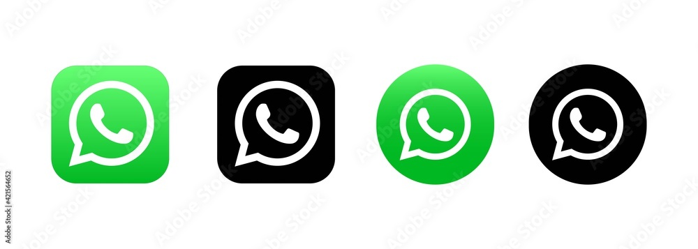 Set of Whatsapp icons. Social media icons. Realistic whatsapp set. UI ...