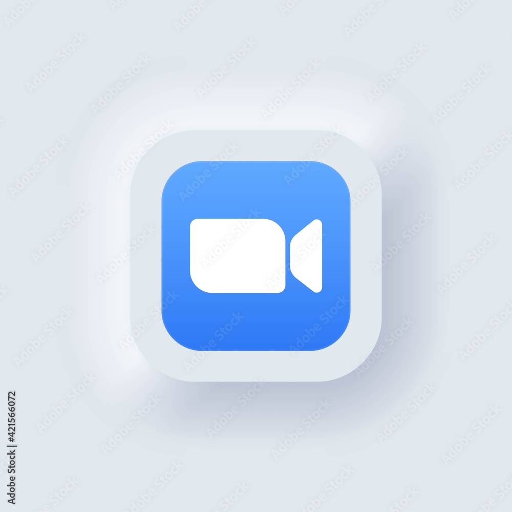 Set of Zoom icons. Social media icons. Realistic set. Neumorphic UI UX ...