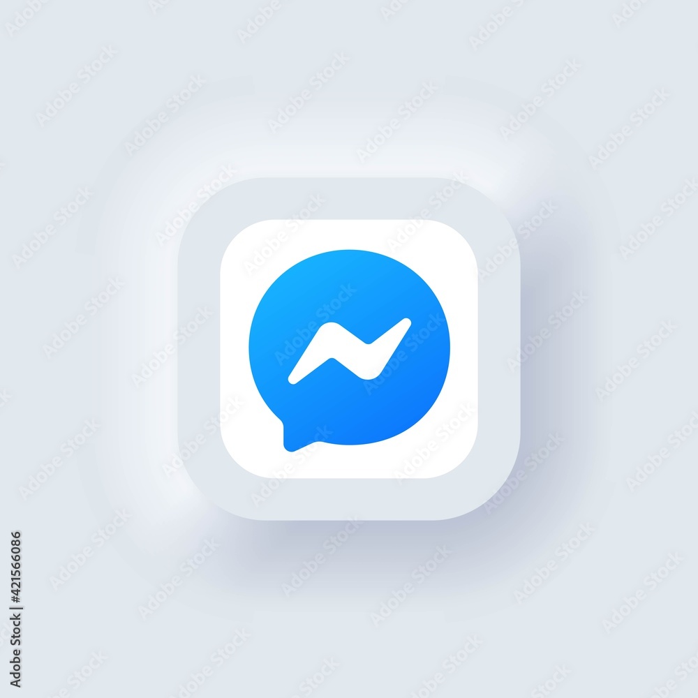 Set of Messenger icons. Social media icons. Realistic set. Neumorphic ...